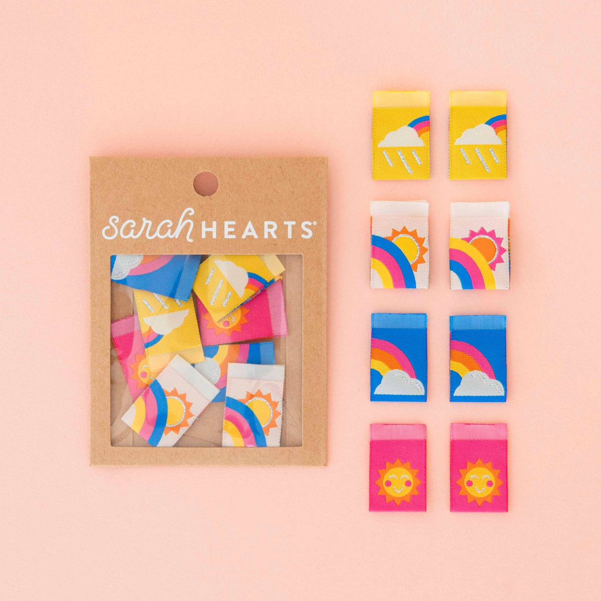 Sun and Rainbow Multipack Woven Labels – Boho Fabrics