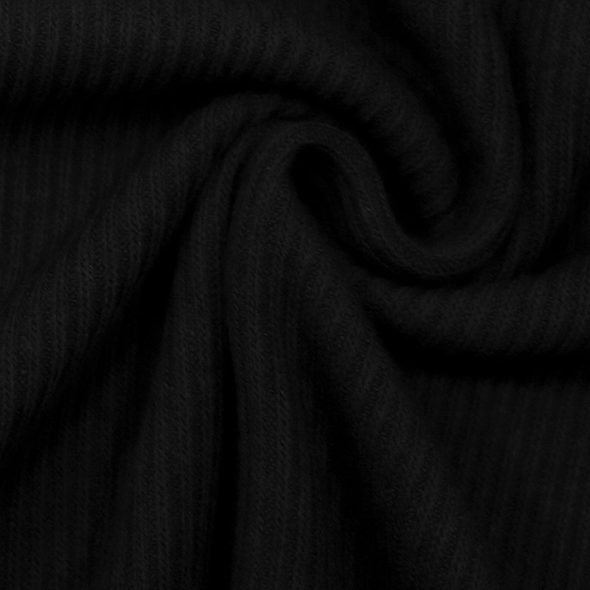 2x2 Black, Cotton Rib Knit – Boho Fabrics
