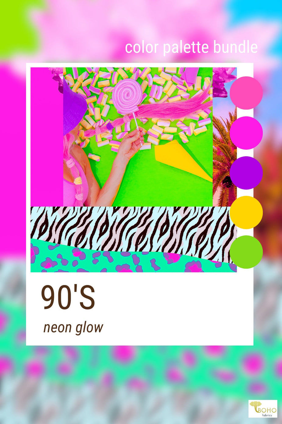 90's Neon Glow, Mystery Color Palette Box. – Boho Fabrics