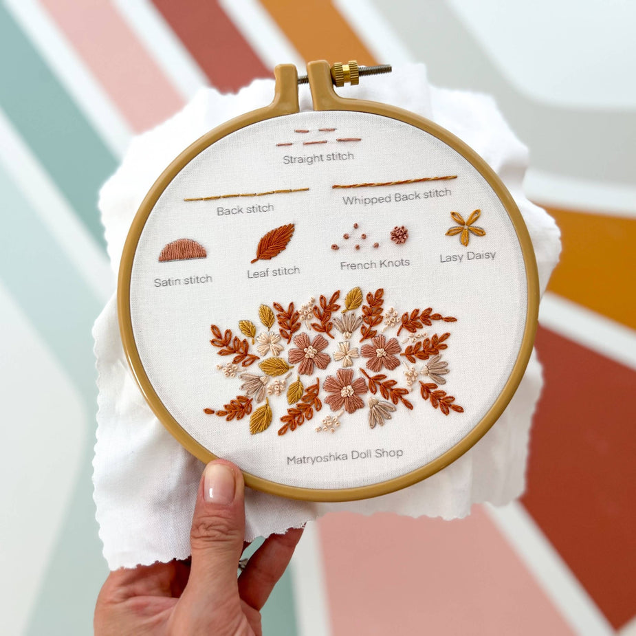 Beginner Embroidery Kit - Stitch Sampler for beginners – Boho Fabrics