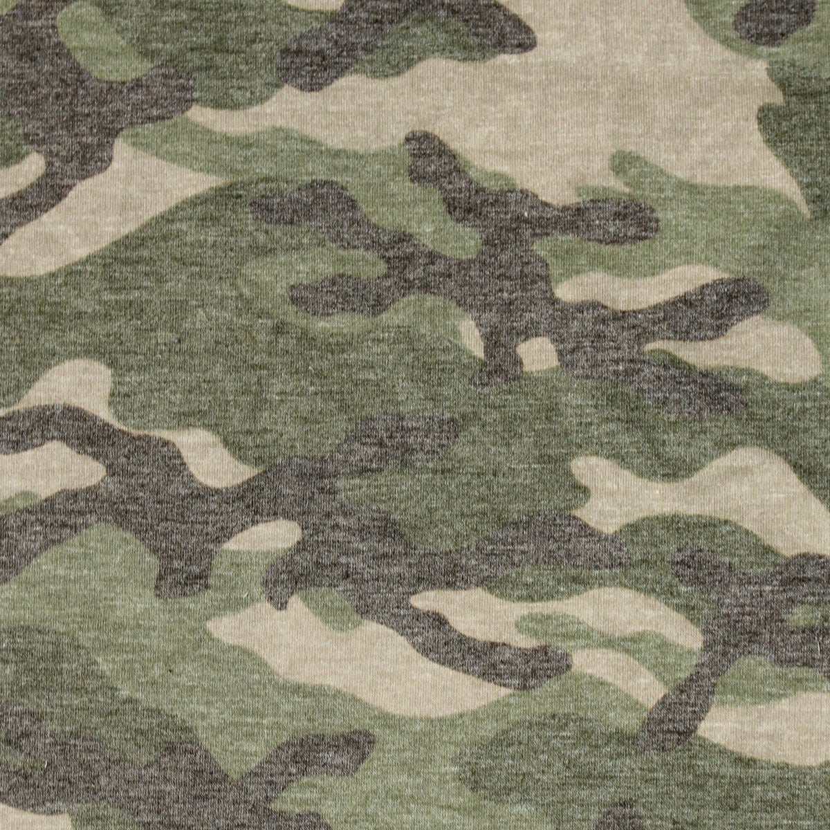 Forest Green Camo French Terry Knit Fabric - Boho Fabrics