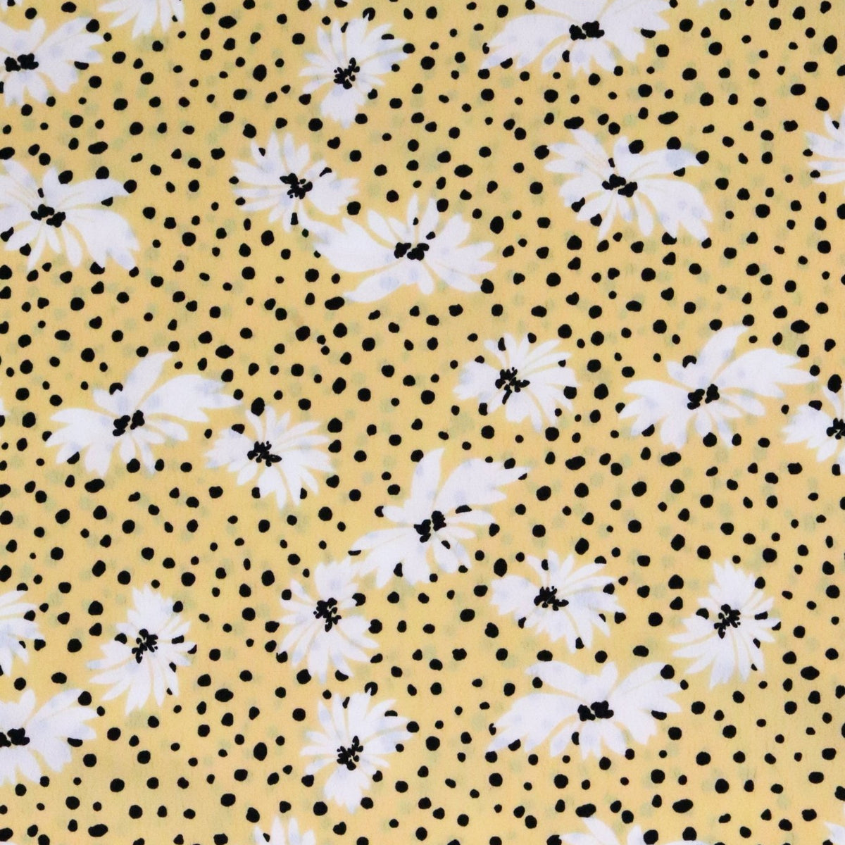 Golden Floral Freckles, Georgette Woven Fabric – Boho Fabrics