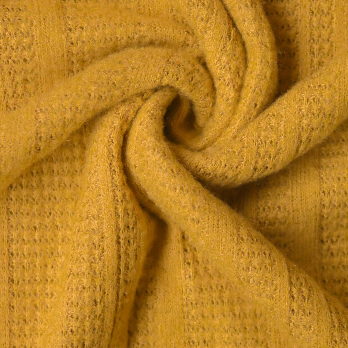 Golden Yellow, Brushed Pointelle Rib Knit – Boho Fabrics