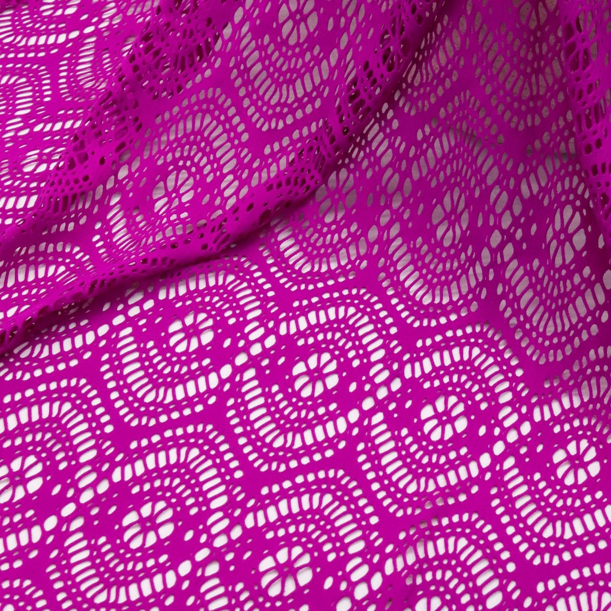 Magenta Medallion, Stretch Lace Fabric – Boho Fabrics