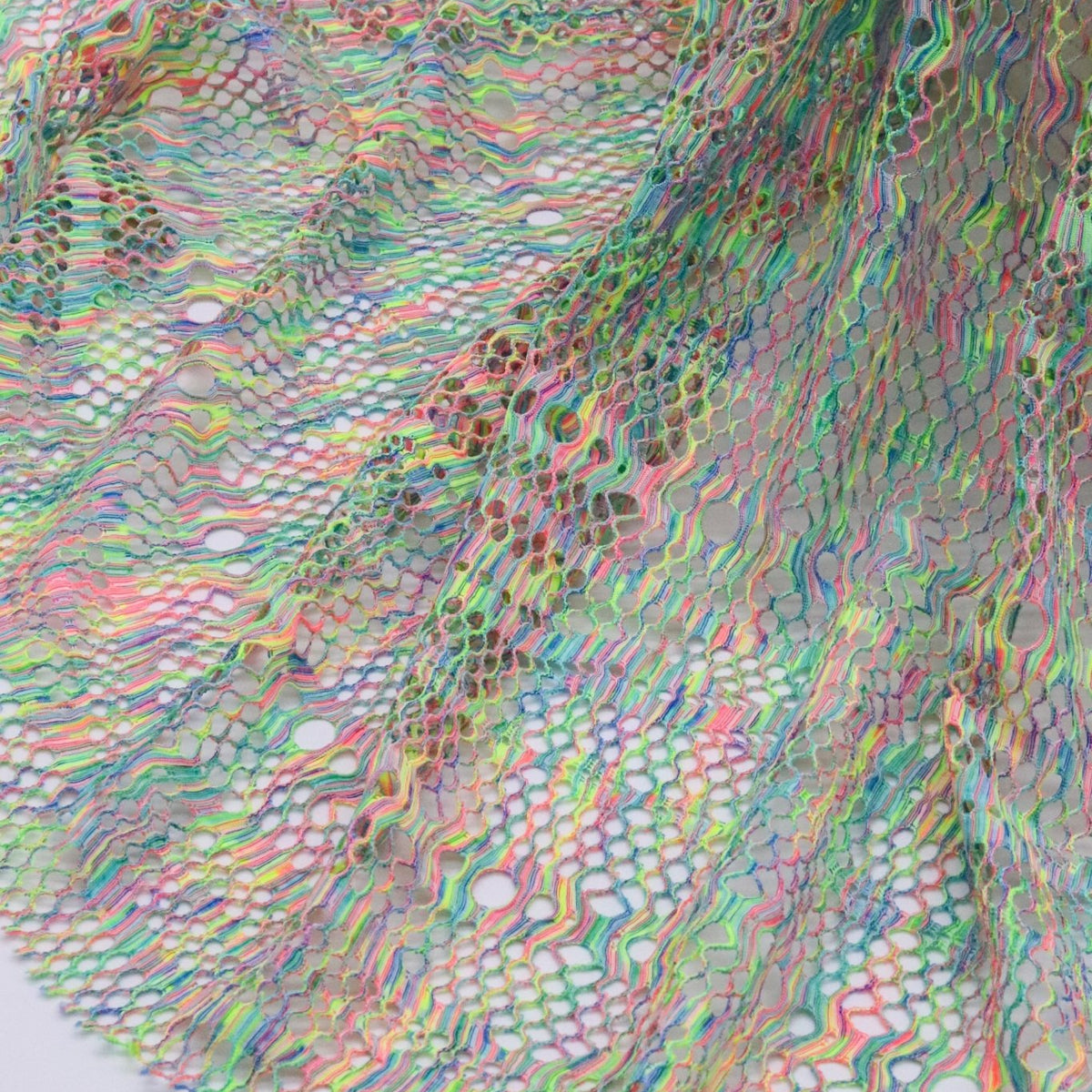 Neon Electric Rainbow, Stretch Lace Fabric – Boho Fabrics