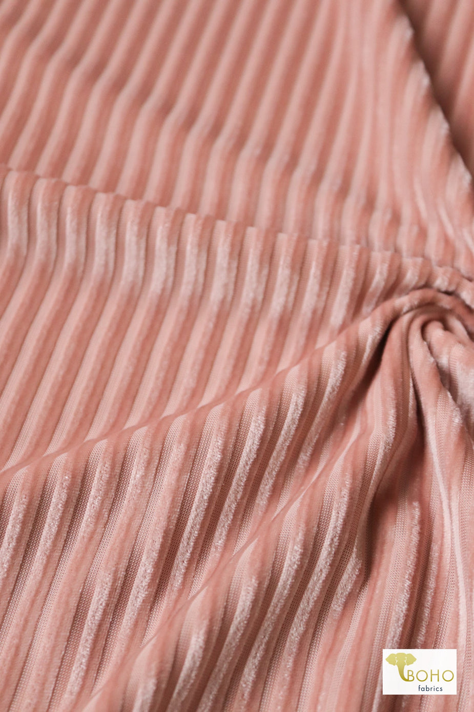 Pink Stretch Velvet Vertical Stripes Knit – Boho Fabrics