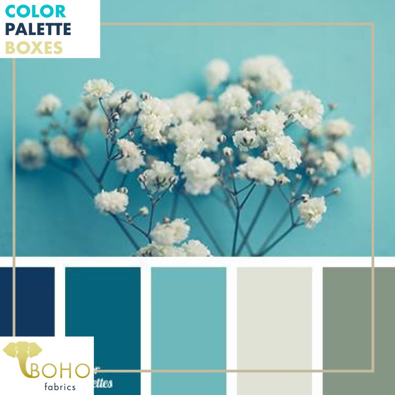 "Sprigs of Blue", Mystery Color Palette Box. – Boho Fabrics